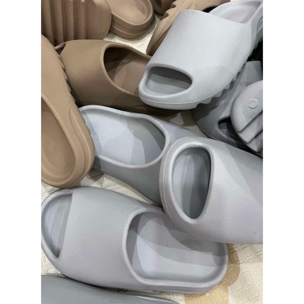 YZY Slides - Textured (Rough) - Salt Gray & Earth Brown | Shopee ...