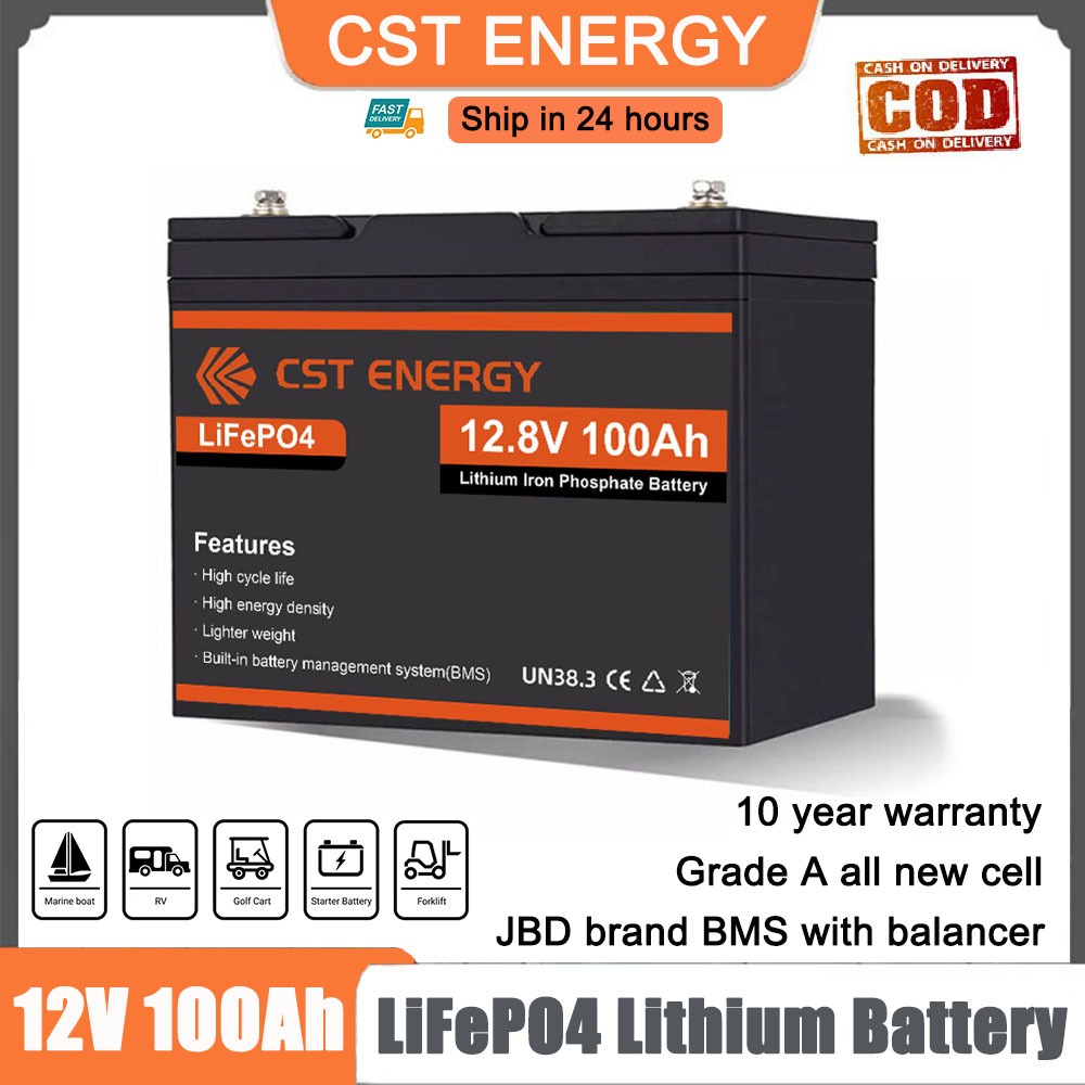 CST ENERGY 12v 100Ah Battery Lifepo4 Lithium Battery 10000+ Cycles ...