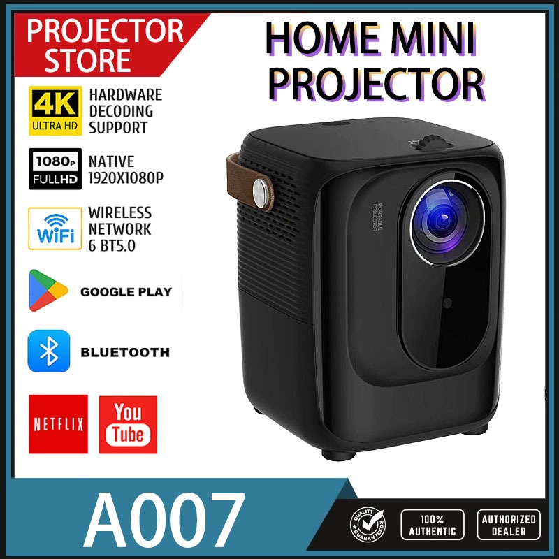 A007 Smart Projector Portable Mini WiFi Bluetooth Android Wirelessly ...