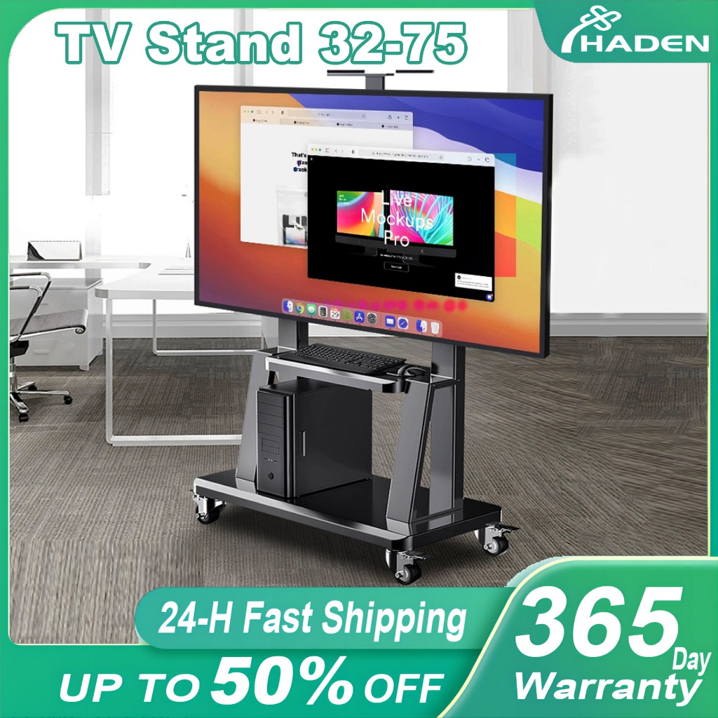 Removable TV Stand Floor Hanging Mount Fits 32-75 Inch TV Bracket ...