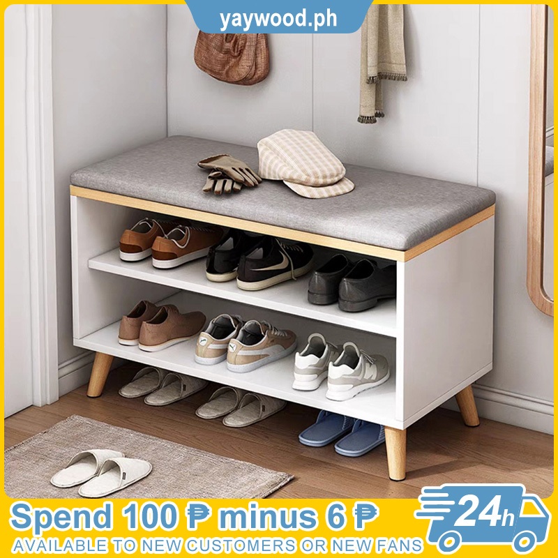 Shoe Stool Shoe Storage Cabinet Shoe Rack Footstool With Soft Cushion ...