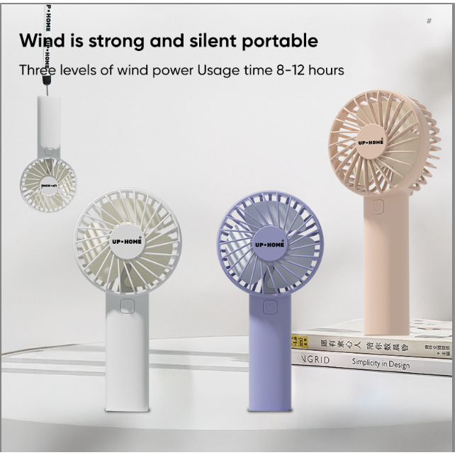 UP·HOME Mini Fan Portable Rechargeable 3 Speed Strong Wind Handheld ...