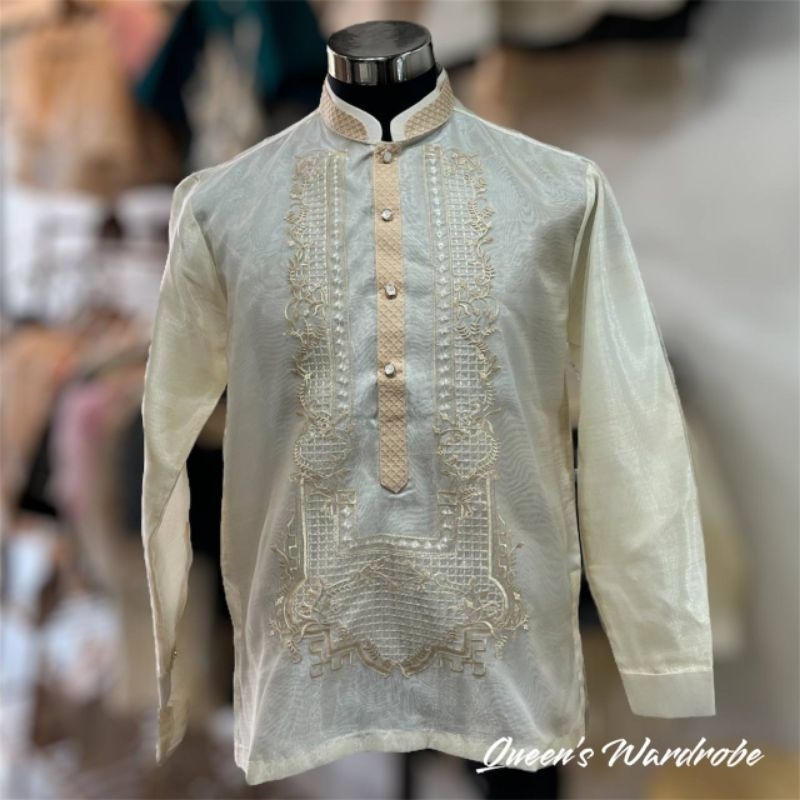 Chinese Double Collar Barong Tagalog Assorted Burda | Shopee Philippines