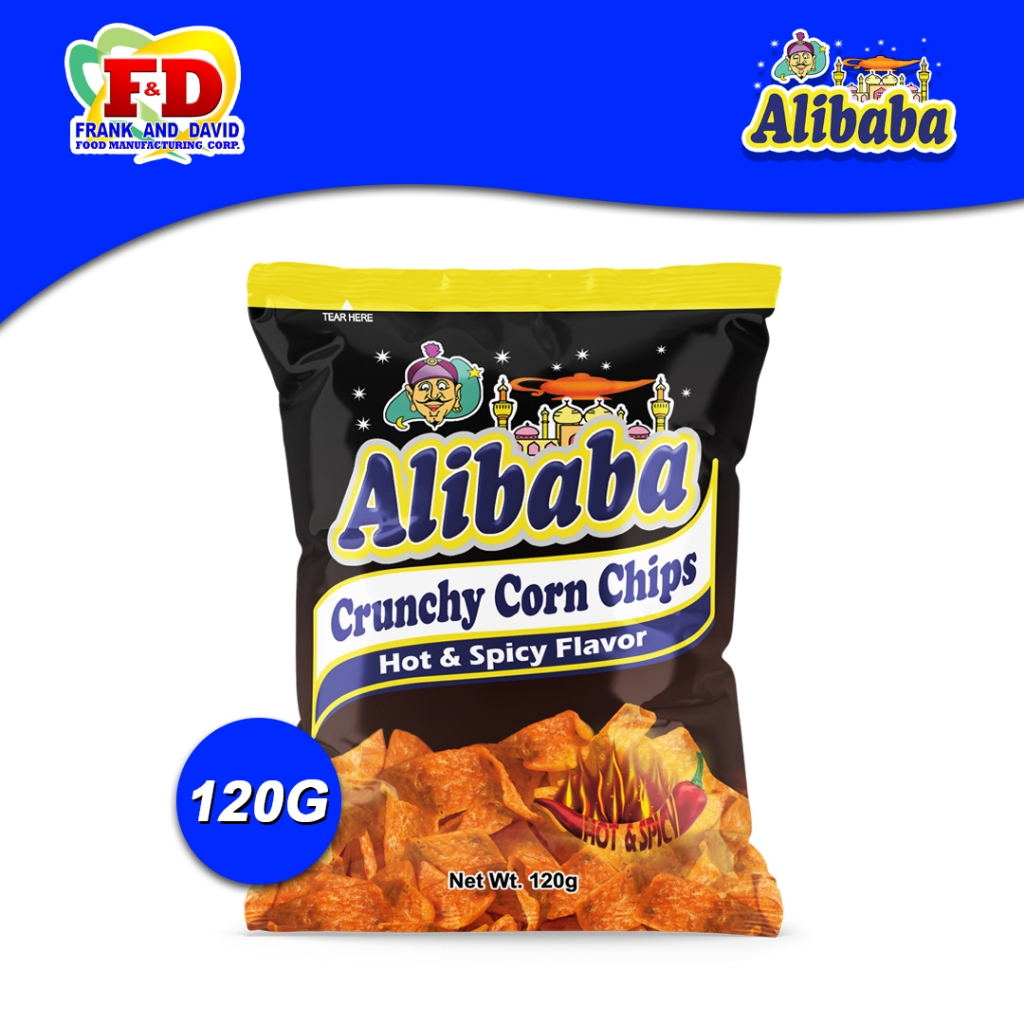 Alibaba Crunchy Corn Chips - Hot and Spicy Flavor 120 grams | Shopee ...