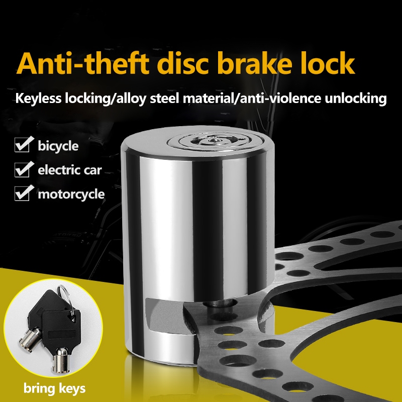 Anti theft Bicycle Disc Lock Portable Motorcycle Mountain Bike Lock for ...