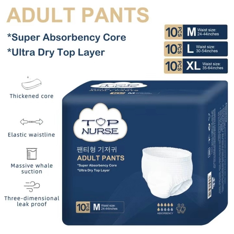 TOP-Nurse M/L/XL Disposable Adult Diapers with Quick Absorption and ...