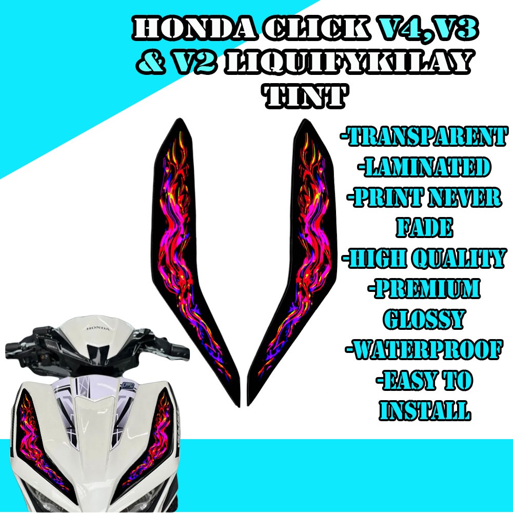 HONDA CLICK VERSION 2 VERSION 3 & V4 KILAY TINT LIQUIFY DESIGNED/CLICK ...