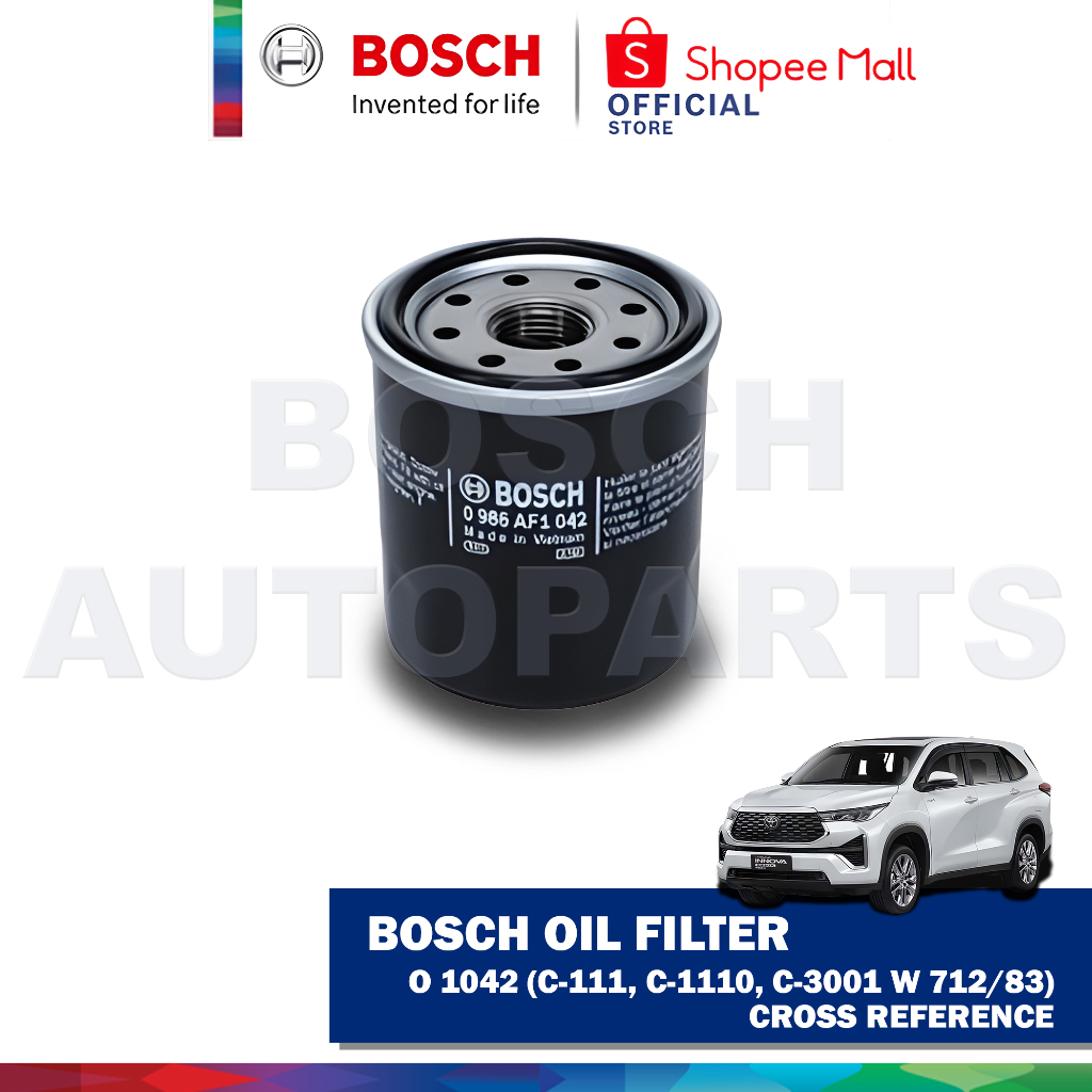 Bosch Oil Filter for Toyota Innova 2005 - Present O1042 ( C-111 / C ...