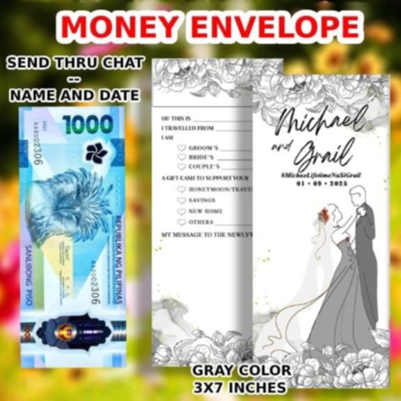 100pcs 3x7 inc SHADES OF BLACK Custom Wedding / Angpao Envelope (Edit ...