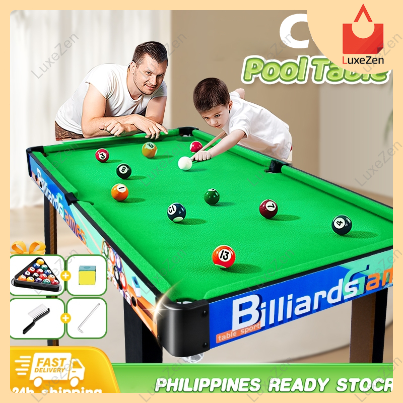 LuxeZen Adjustable Wooden Mini Billiard Table Tabletop Pool Table with ...