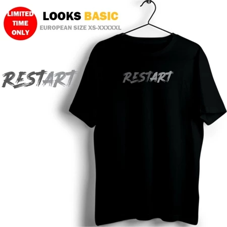 Tshirt Rest Art Restart Cotton UNISEX Basic Tee New Year T-shirt Women ...