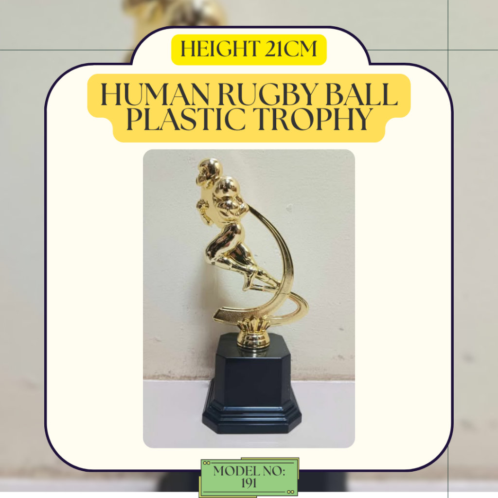Universal Human Rugby Sports Plastic Gold Trophy Height 21cm (191 ...