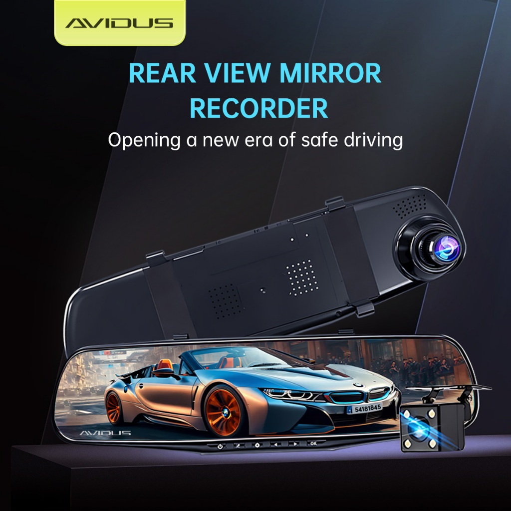 AVIDUS Dash Cam Full HD 1080P Wide Angle Dual Lens Night Vision Loop ...