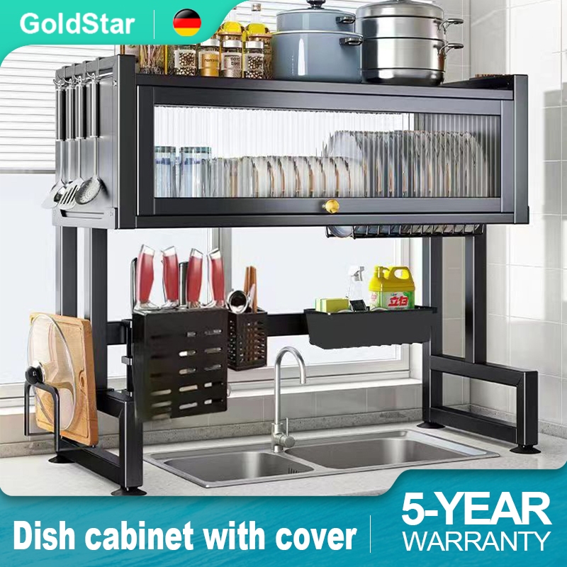 Gold Star Dish Cabinet Rack With Cover Plate/Sink Organizer Drainer ...