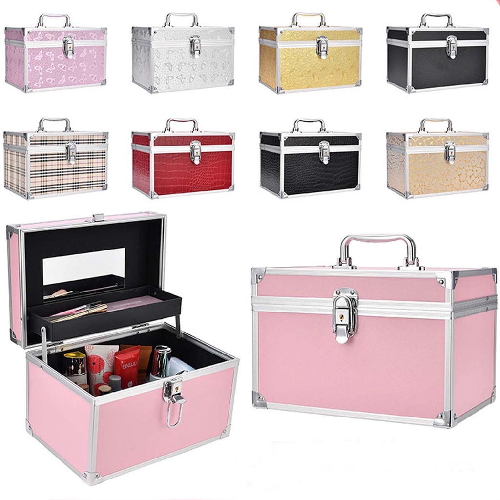 Make-up Kit Cosmetic Organizer Artist Train Travel Storage Carry Box w ...