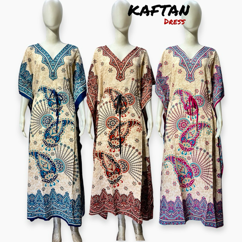 Kaftan maxi dress long kaftan daster (plus size fit to L-3XL) | Shopee ...