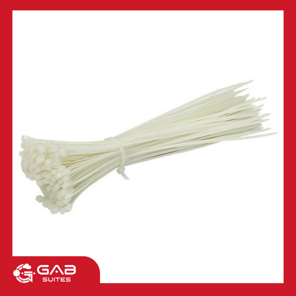 Fastener Packaging Electrical Cable Tie White 10cm Long (40pcs/Pack ...