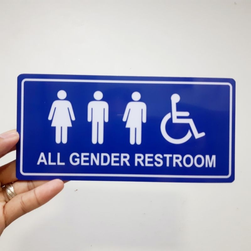 ALL GENDER RESTROOM SIGNAGE PVC TYPE WATERPROOF AND NON-FADING | Shopee ...