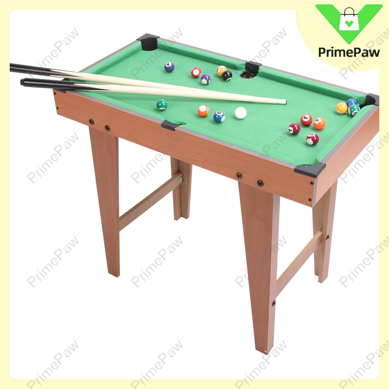 PrimePaw Wooden Mini Pool Table for Kids and Adults, Adjustable Height ...