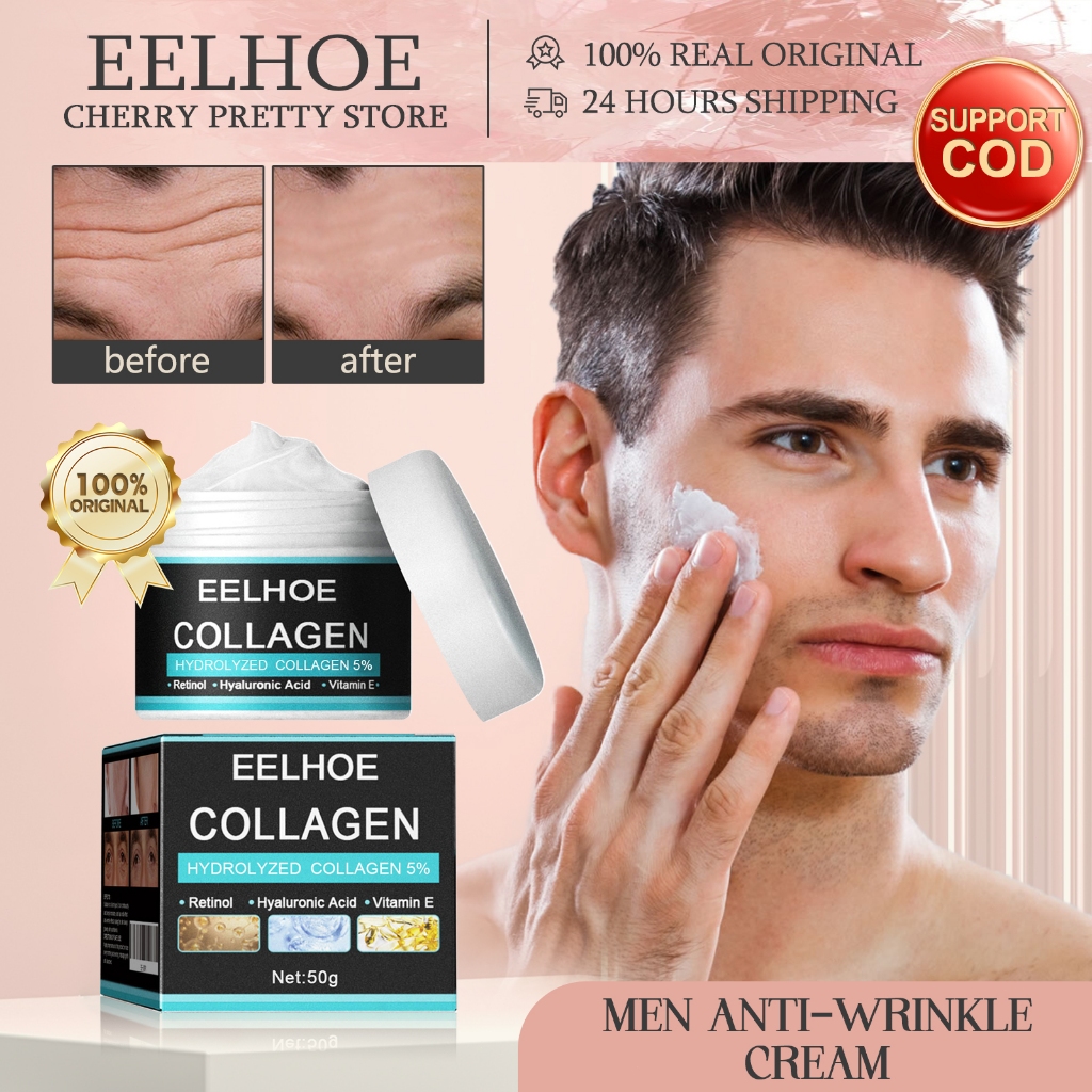 EELHOE Collagen Face Cream For Men 50g Men's Anti Wrinkle Cream Fade ...
