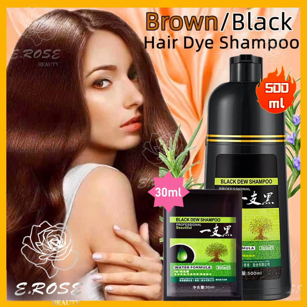 30ml/500ml Herbal Hair Coloring Shampoo Hair Dye Turn Into Black/BROWN ...