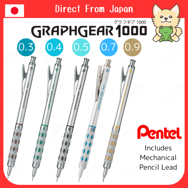 Pentel Sharp Pen Graph Gear 1000 PG1015 Silver 0.3mm/0.4mm/0.5mm/0.7mm ...