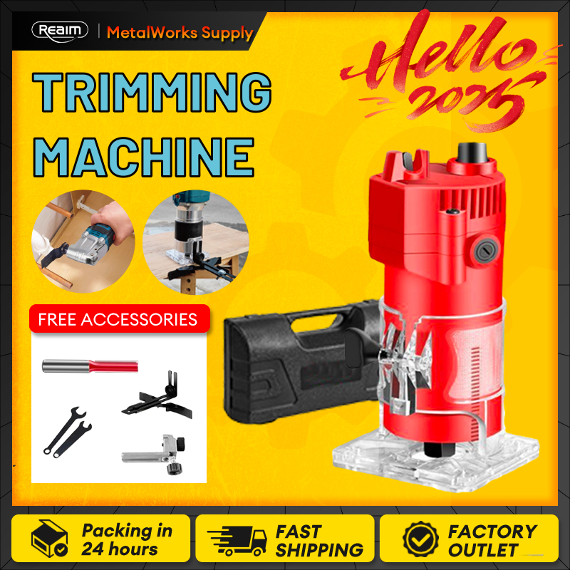 Reaim Trimmer Router Machine Palm 550W Wood Router Set Power Tools ...