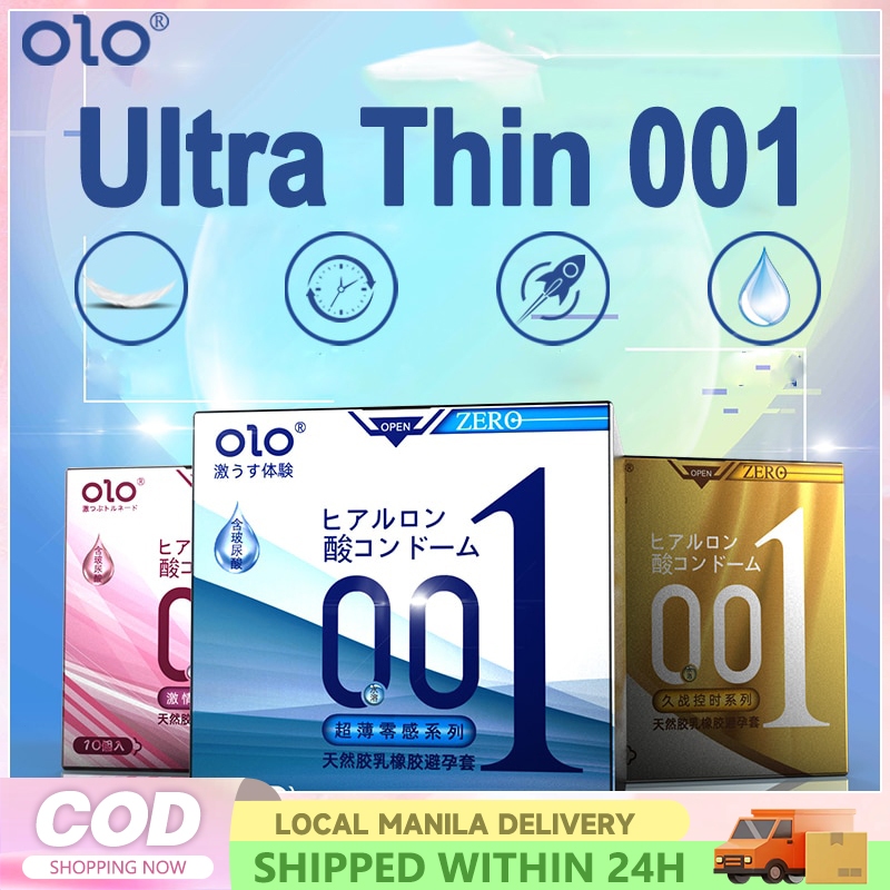 Gold 10Pcs/Box Original OLO ultra-thin natural 001 Condom hyaluronic acid Sex Toys For Men ...