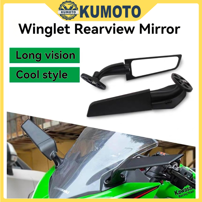 Winglet Side Mirror Stealth Wing Rearview For Honda YAMAHA Universal ...