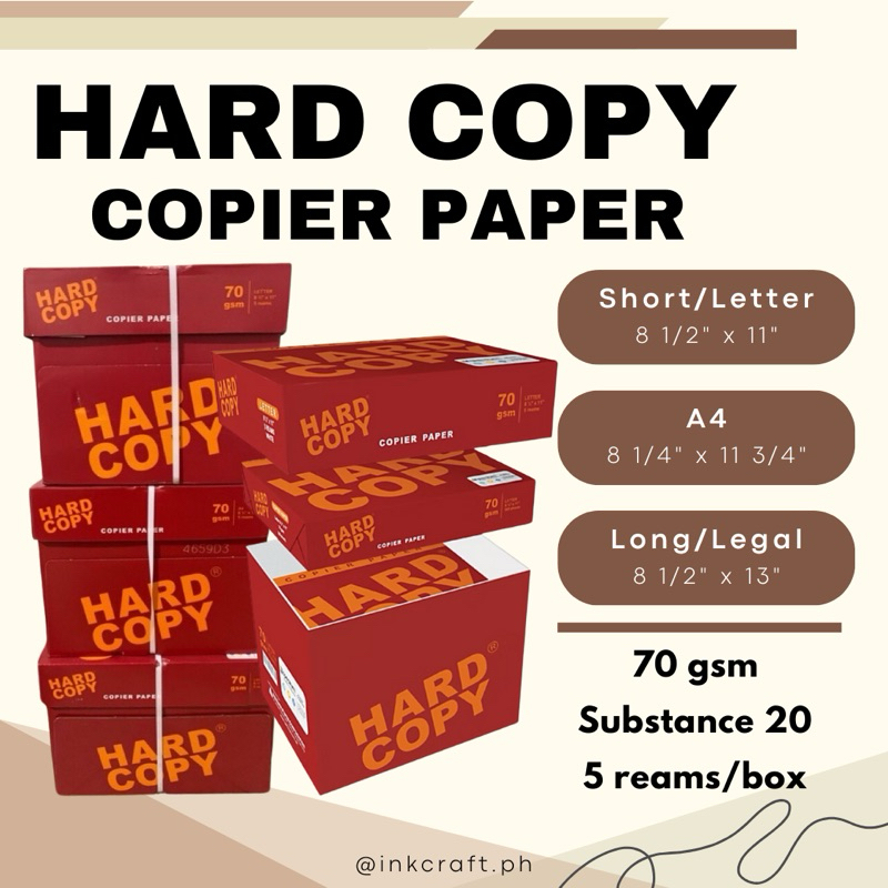 Hard Copy Bond Paper BOX 70gsm | Shopee Philippines