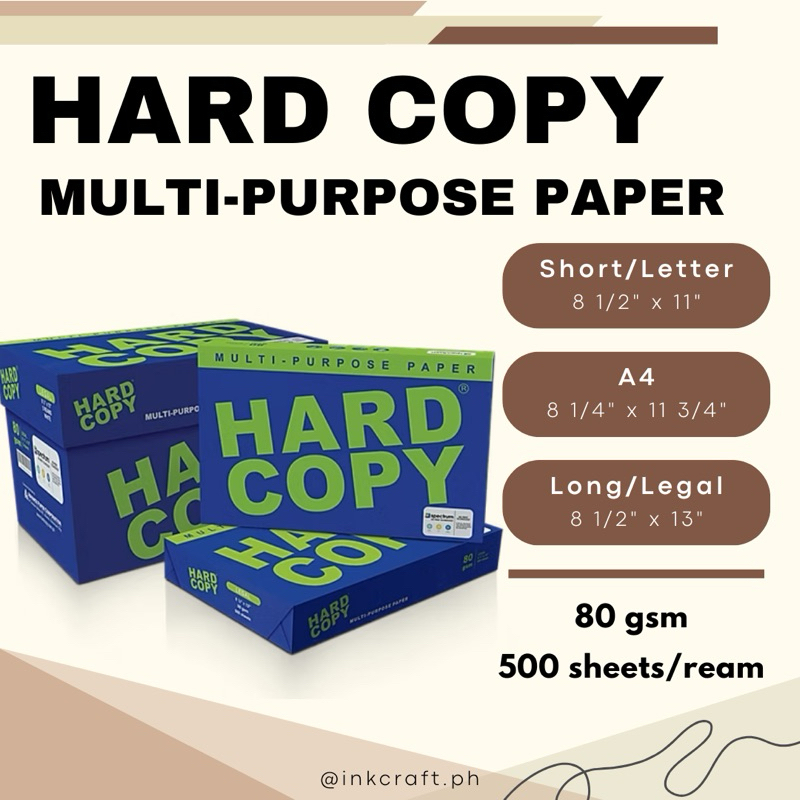 Hard Copy Multi-purpose Paper 80gsm | Shopee Philippines
