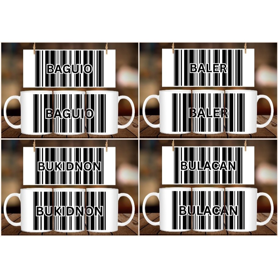 Barcode Mug Local Style Design 11oz w/ box Souvenir - (Baguio, Baler ...