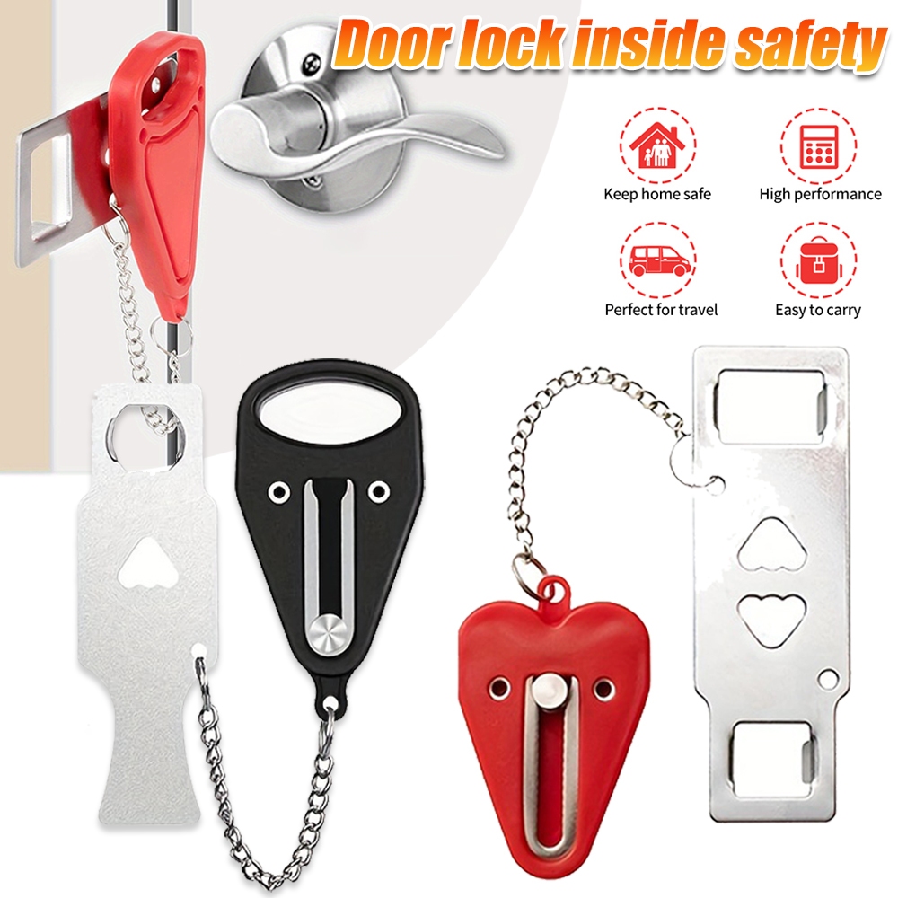 Security Anti-Theft Lock Portable Travel Door Lock Home Security for House Apartment Travel Dorm ...