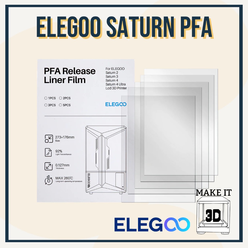 Elegoo PFA/ACF film for Mars, Saturn, and Jupiter (5 sheets) FEP sheet ...