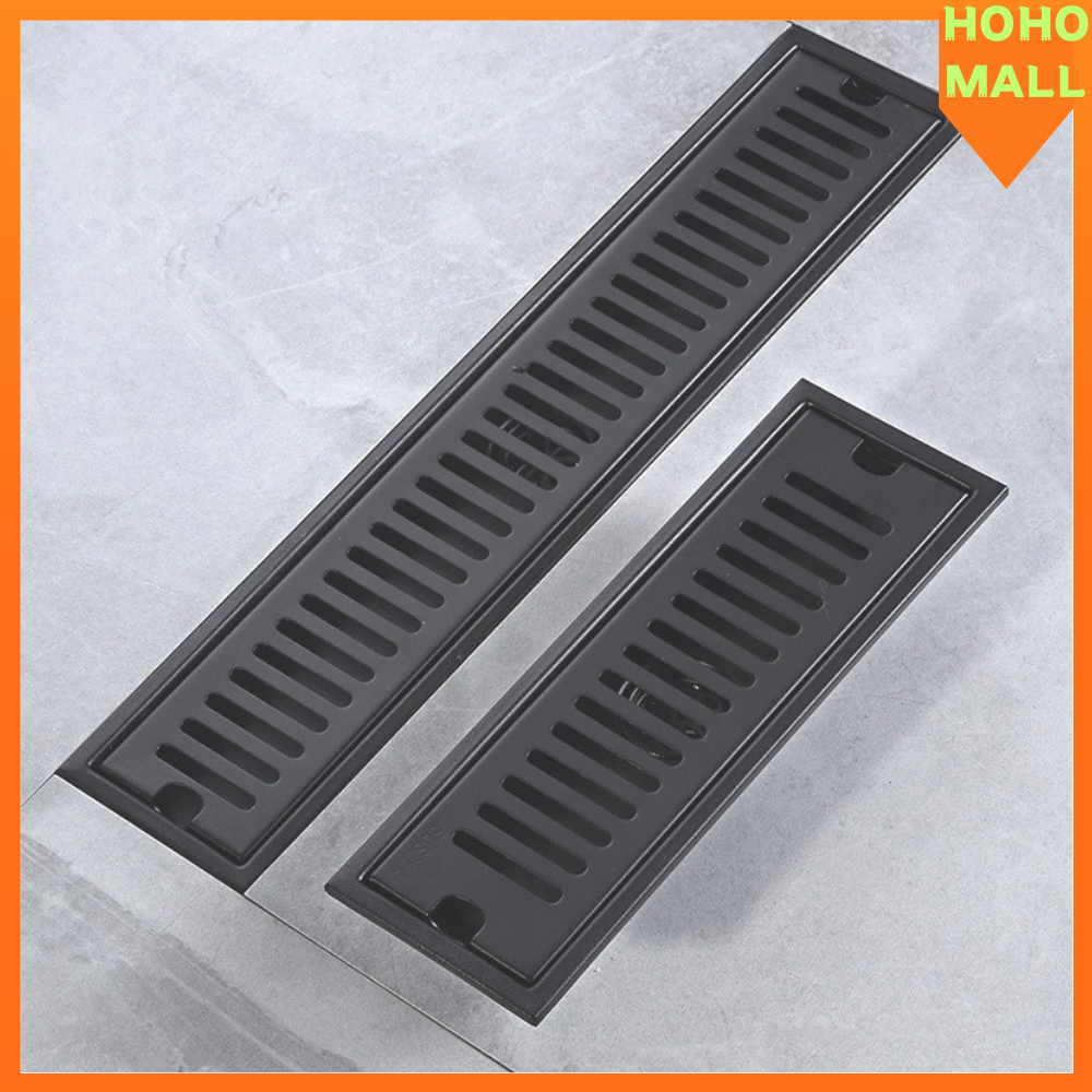 Floor Drain Stainless Steel Linear Shower Drainer Black Bathroom ...