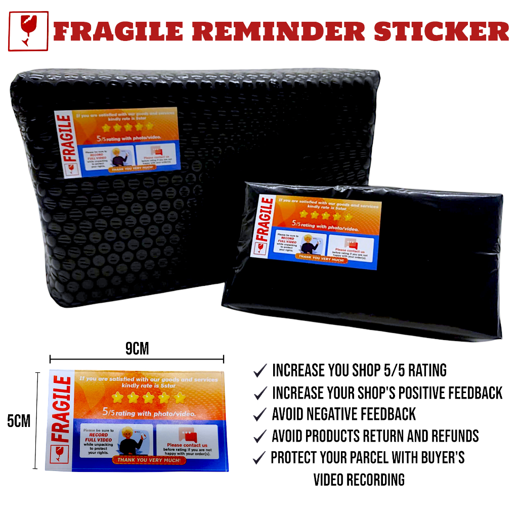 High Quality Fragile Sticker 180pcs - 5 Star Rating | Shopee Philippines