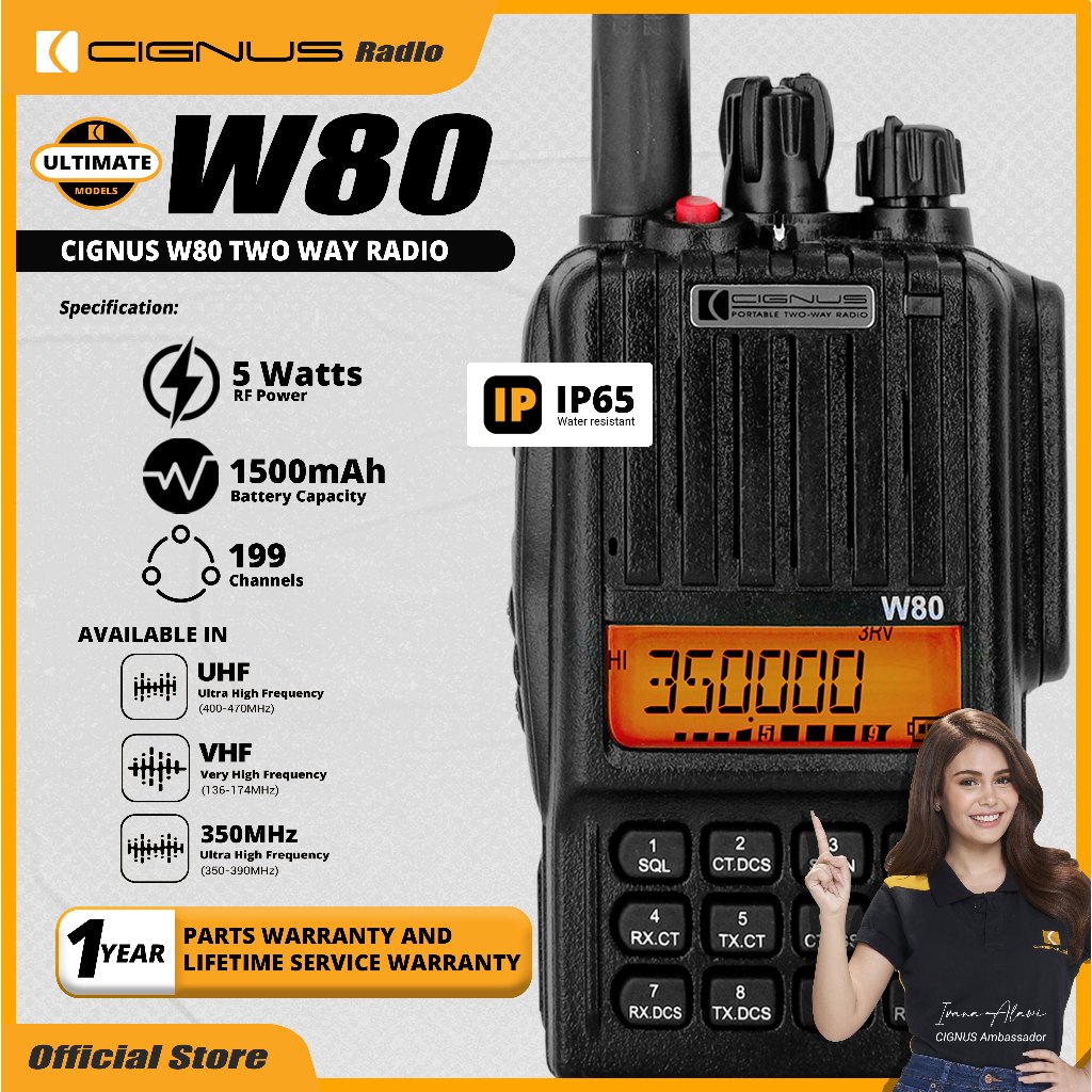 CIGNUS Ultimate Model W80 5Watts Two Way Radio | Shopee Philippines