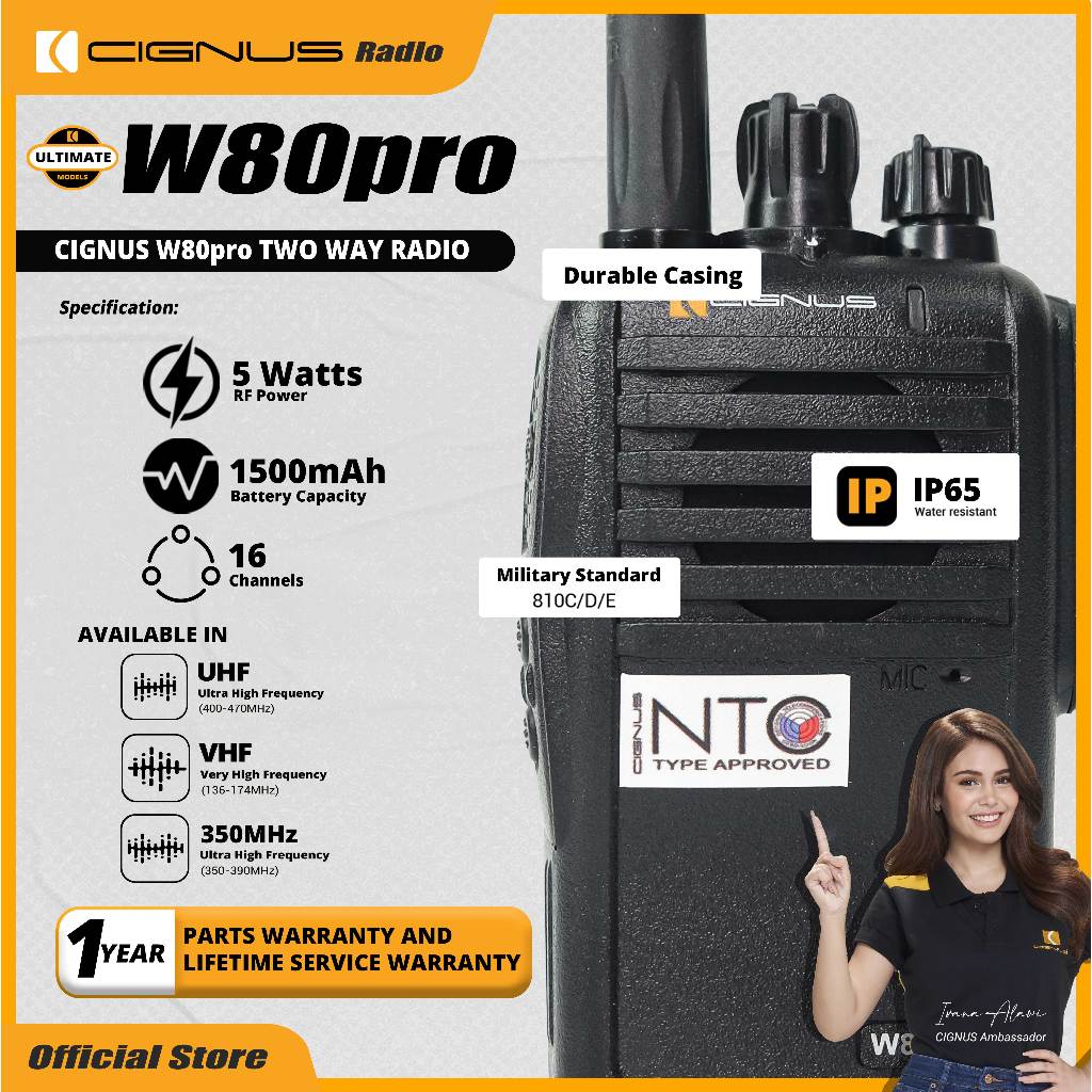 CIGNUS Ultimate Model W80PRO 5Watts Two way Radio | Shopee Philippines
