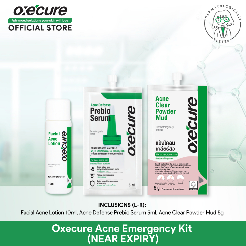 [NEAR EXPIRY: SEPT 2025] Oxecure Acne Emergency Kit (Facial Acne Lotion ...