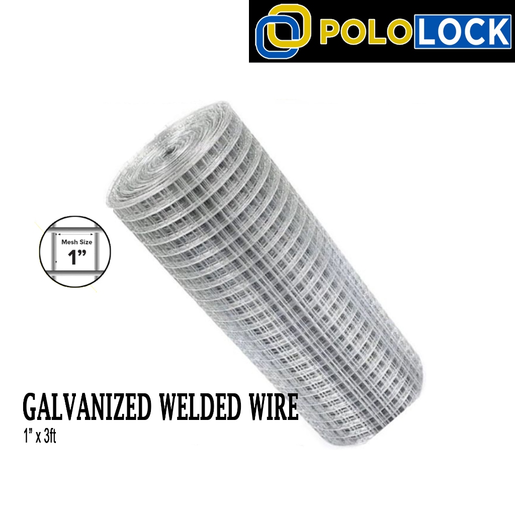 POLOLOCK POLONET Galvanized Welded Wire Mesh Net 1 x 3 Feet For Fencing ...