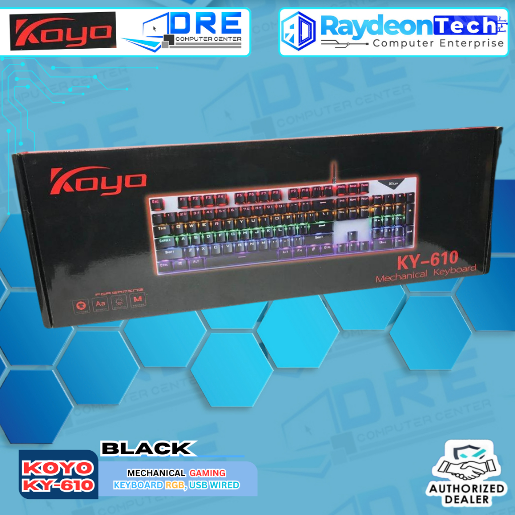 KOYO MECHANICAL KEYBOARD KY-610, GAMING KEYBOARD RGB, USB WIRED ...