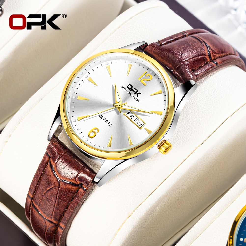 OPK Watch for Women Waterproof Original Leather Black Branded Authentic ...