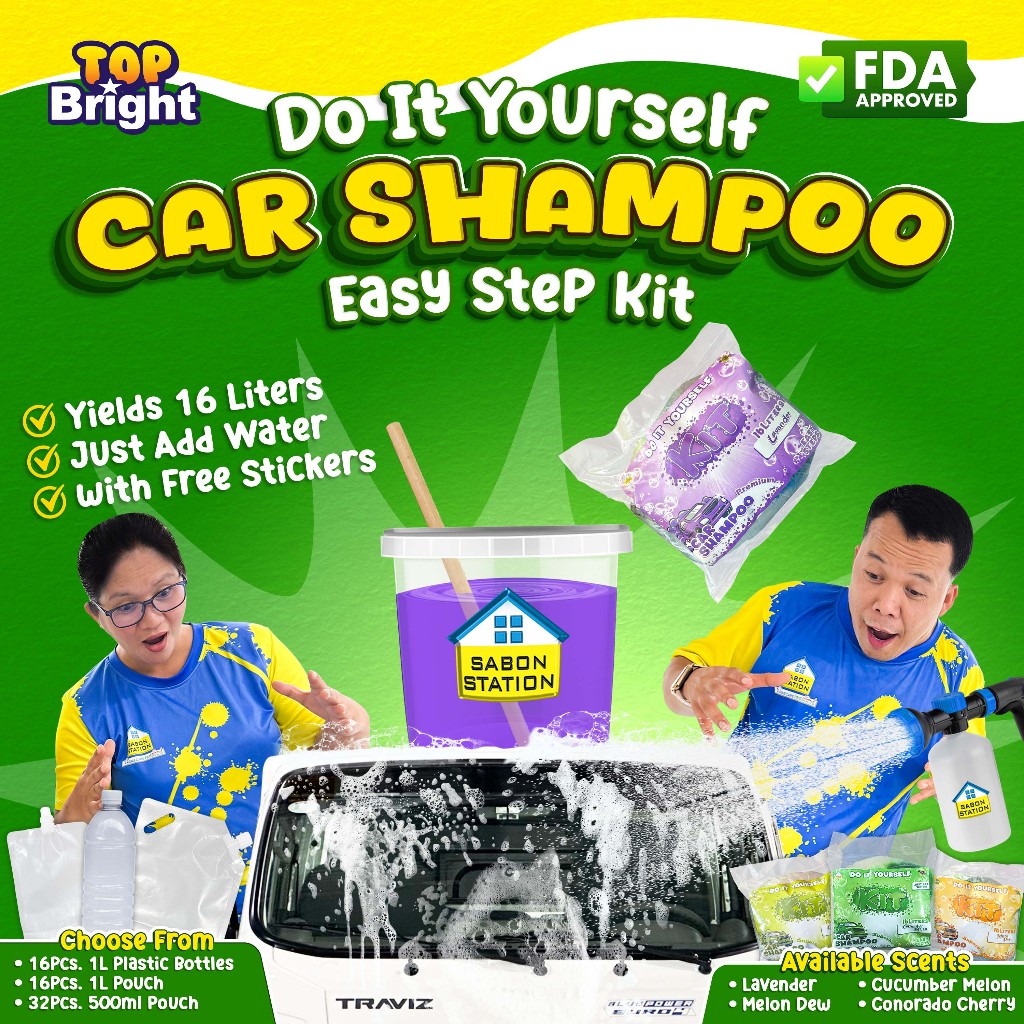 Car Shampoo DIY Kit Easy Steps 16L W/ Bottles or Pouches | Free ...