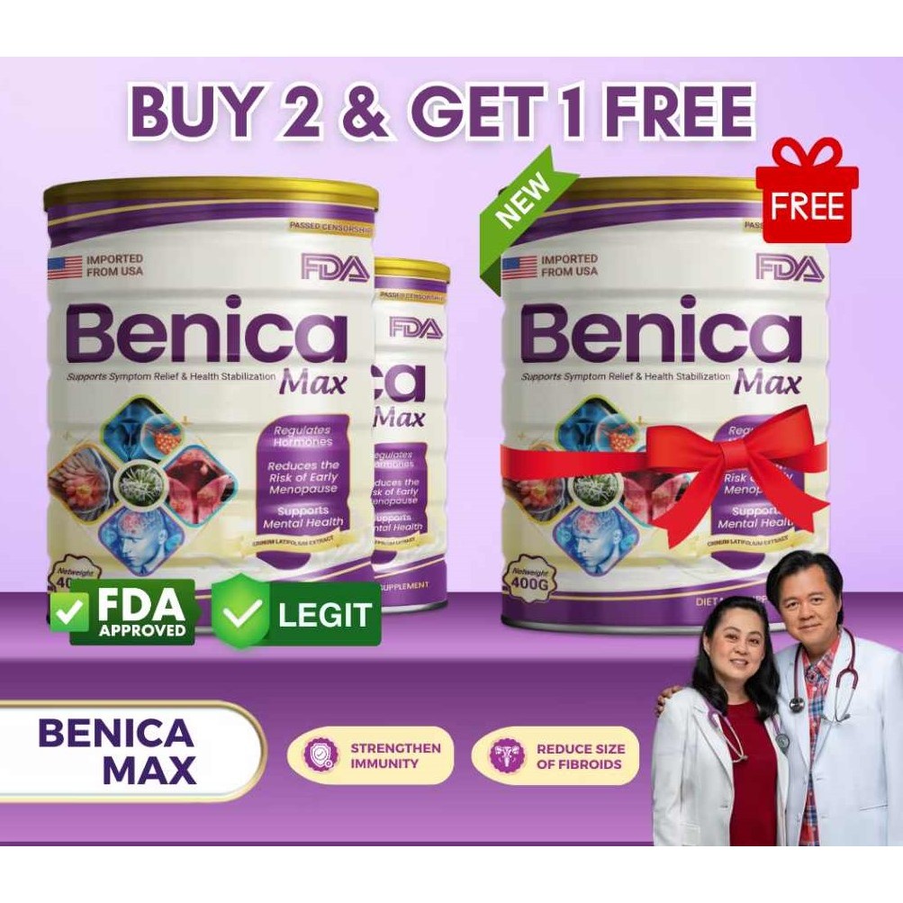 BUY2 GET1 BENICA MAX MILK 400grms Treats for Fibroid Hormone and Goiter ...