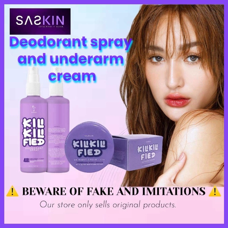 SASKIN Fied Deodorant 60ml and Underarm Night Cream 10g Combo Whitening ...