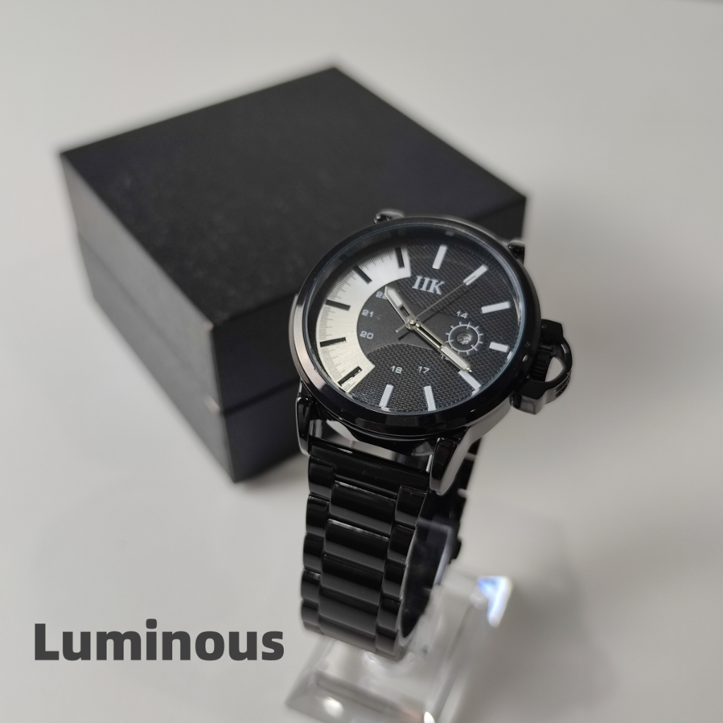 Luminous Men Watch Waterproof Pointer Display Black Sliver Styles ...