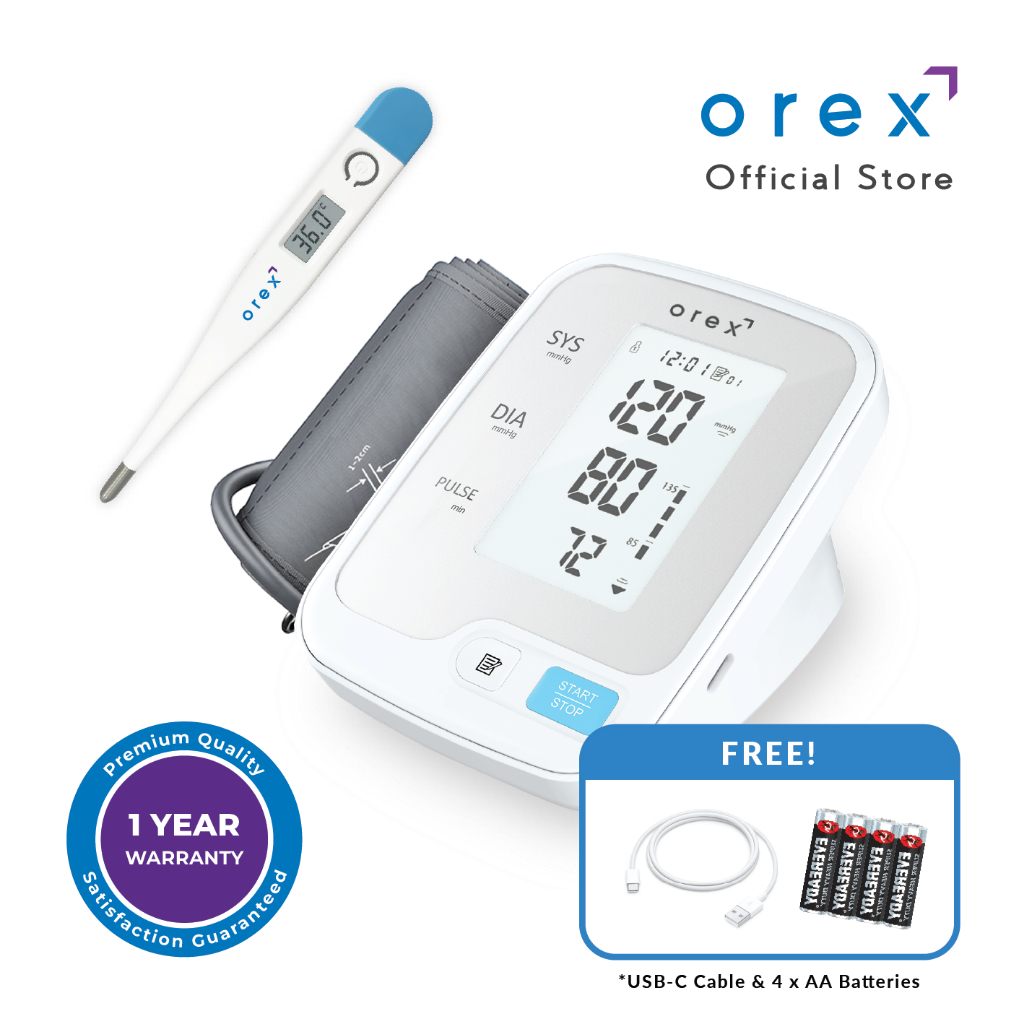 OREX Blood Pressure Monitor OBPA-001 with Digital Thermometer | Shopee ...