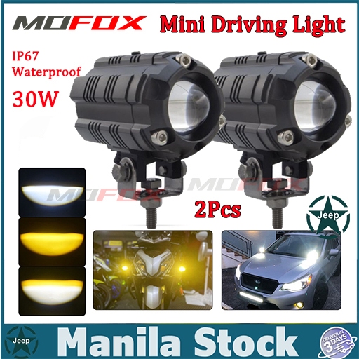MOFOX 2Pcs ZX2 Laser Gun Dual Color Mini Driving Light Hi/Lo Motorcycle ...