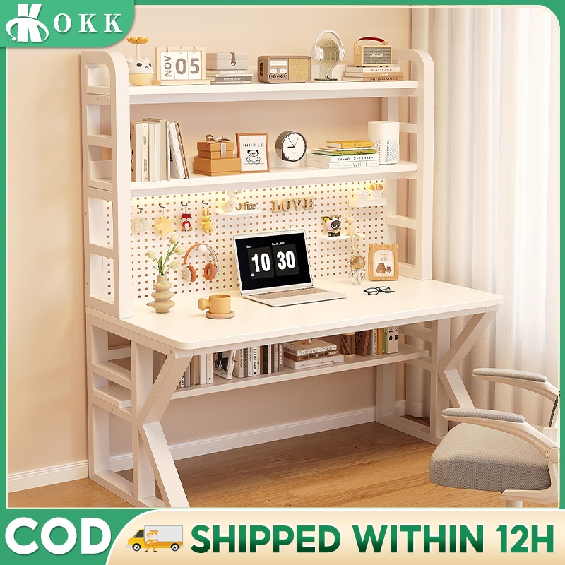 Study Table With Bookshelf Desk Table Office Table Double Layer Write ...