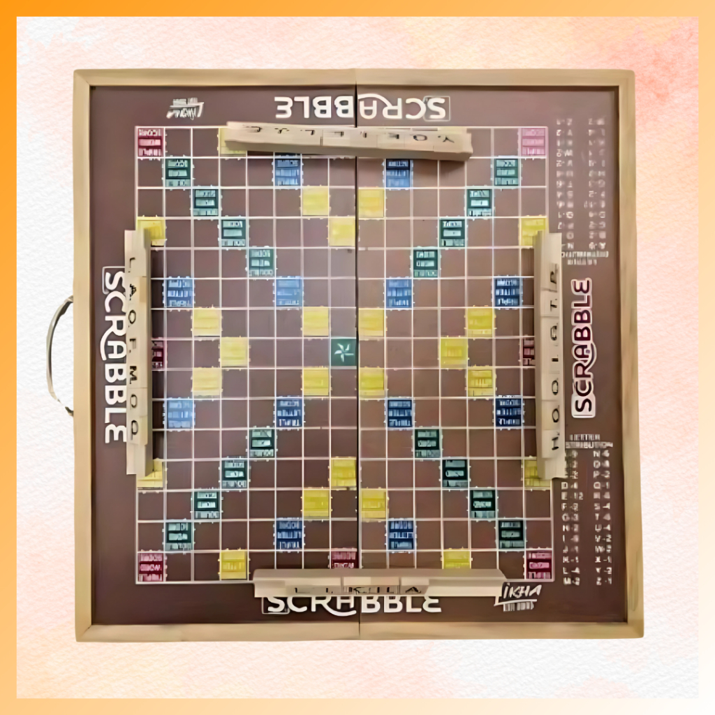 Board Games Foldable Wooden Scrabble Classic Family Word Board Game ...